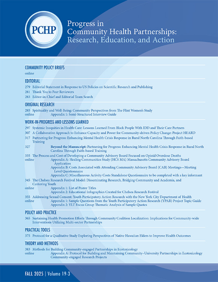 Progress in Community Health Partnerships: Research, Education, and ...