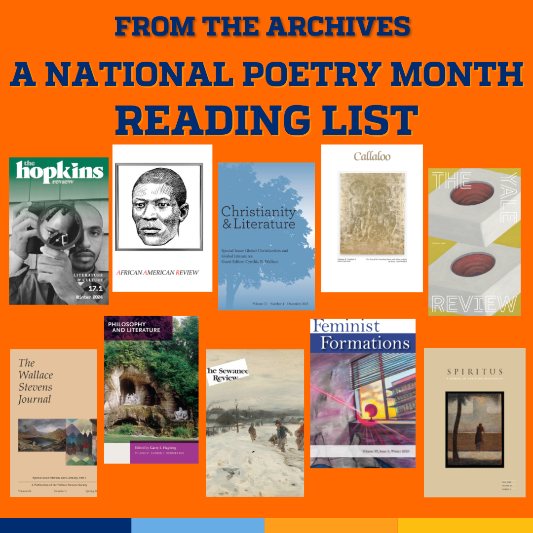 From the Archives: A National Poetry Month Reading List | Hopkins Press