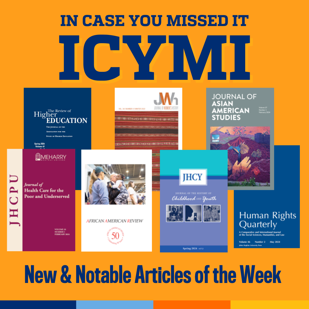 ICYMI: New & Notable Articles (10 June 2024) | Hopkins Press